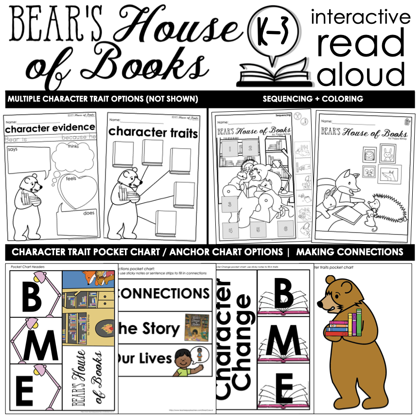Bear's House of Books Interactive Read Aloud | RETELL Kit + Sequencing ...