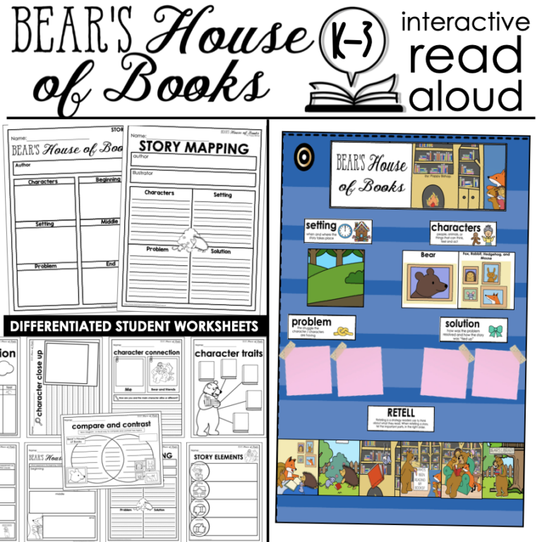 Bear's House of Books Interactive Read Aloud | RETELL Kit + Sequencing ...