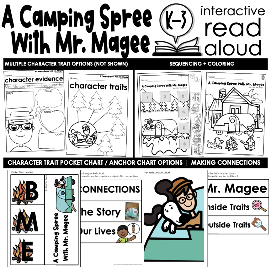Camping Spree With Mr. Magee Interactive Read Aloud Activities | RETELL ...