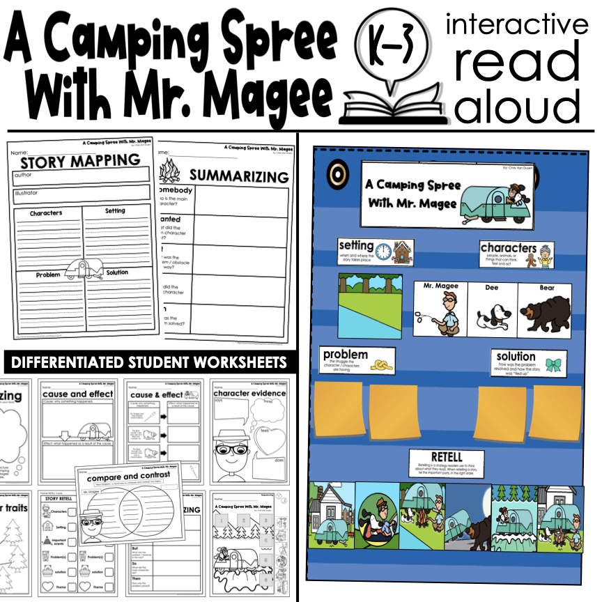 Camping Spree With Mr. Magee Interactive Read Aloud Activities | RETELL ...