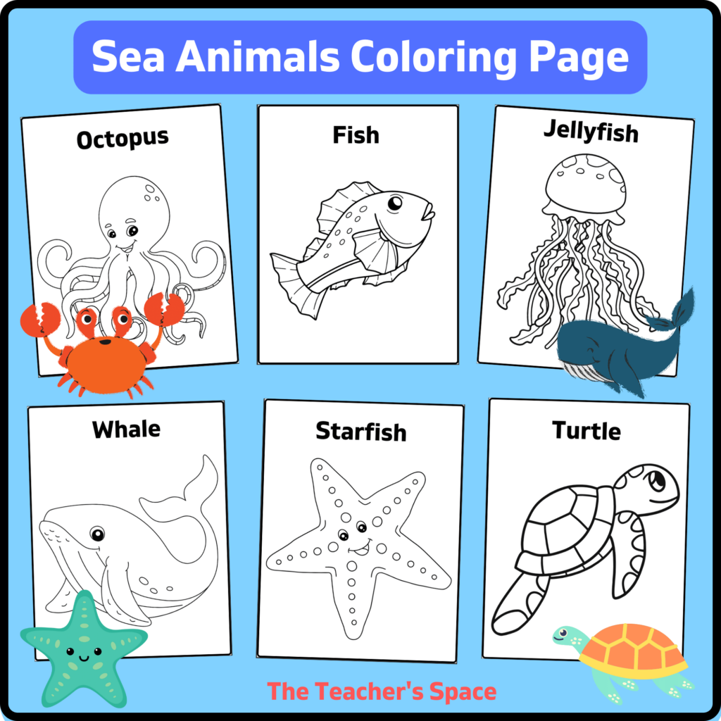 Sea Animals Coloring Page | Made By Teachers