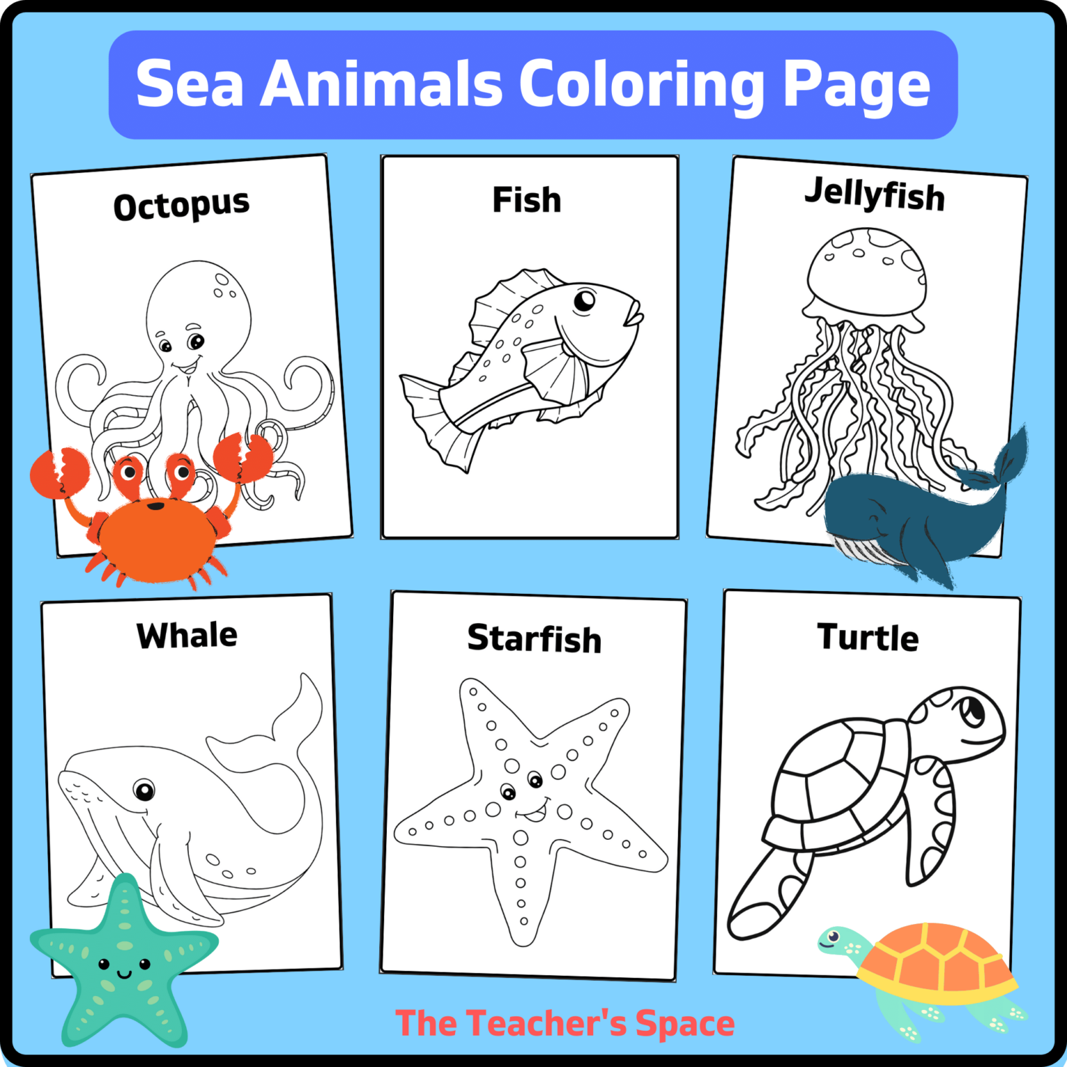Sea Animals Coloring Page | Made By Teachers