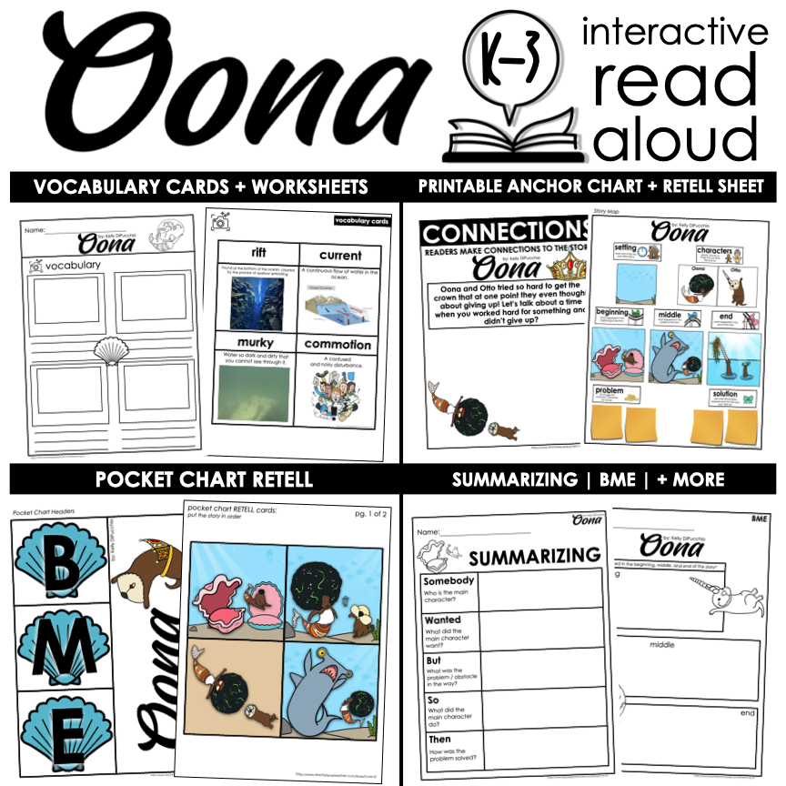 Oona by Kelly Dipucchio Reading Comprehension Kit | Interactive Read ...