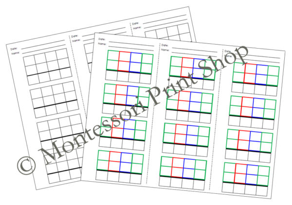 Montessori Stamp Game Paper - Color & Blackline Master | Made By Teachers