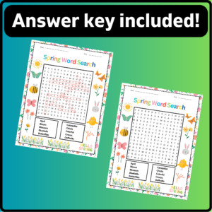 Printable Spring Word Search Worksheets | Made By Teachers