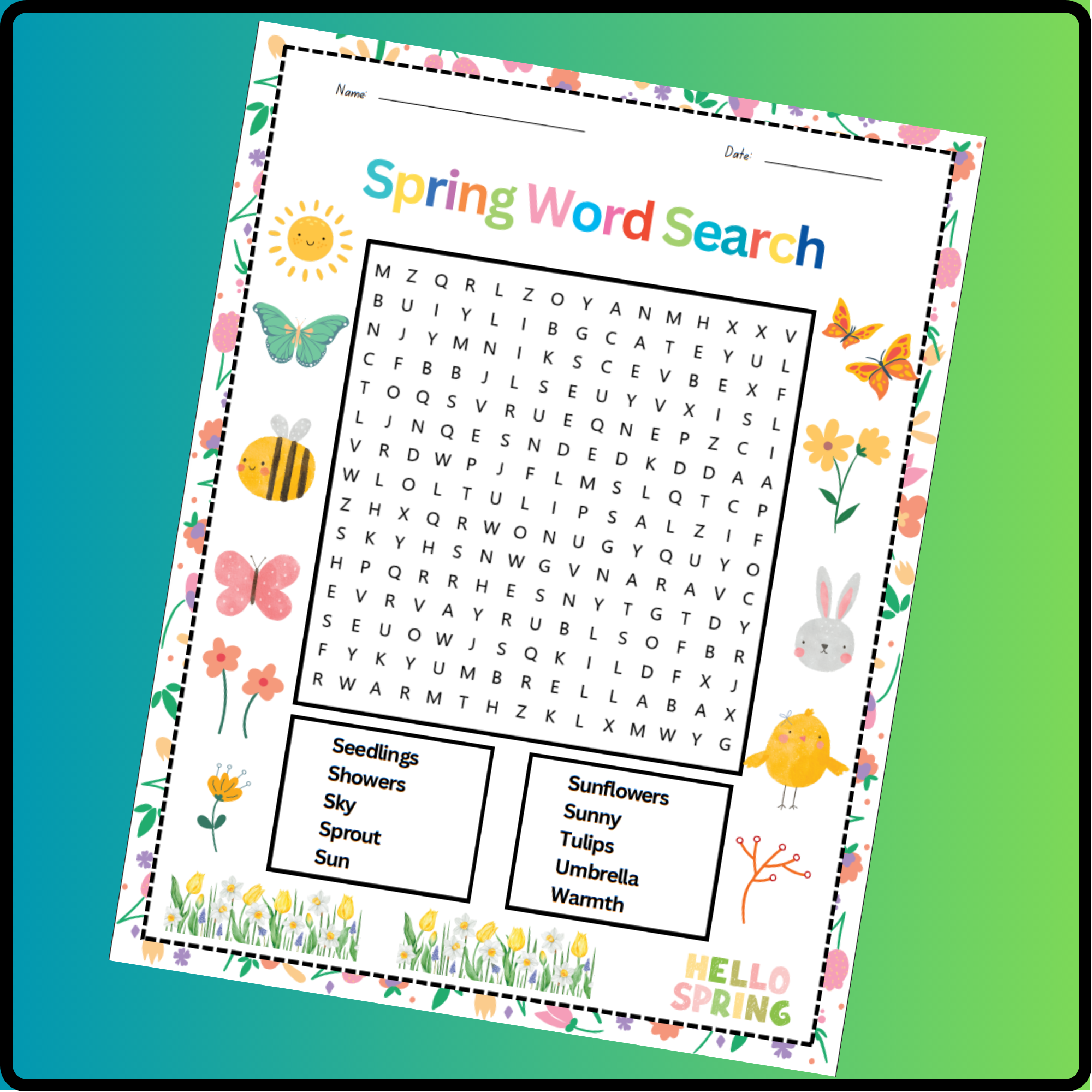 Printable Spring Word Search Worksheets | Made By Teachers