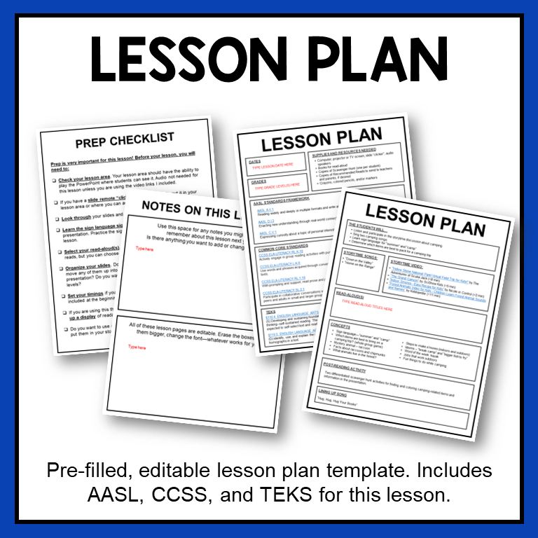 Summer Camping Library Storytime - Elementary Library Lessons - Summer ...