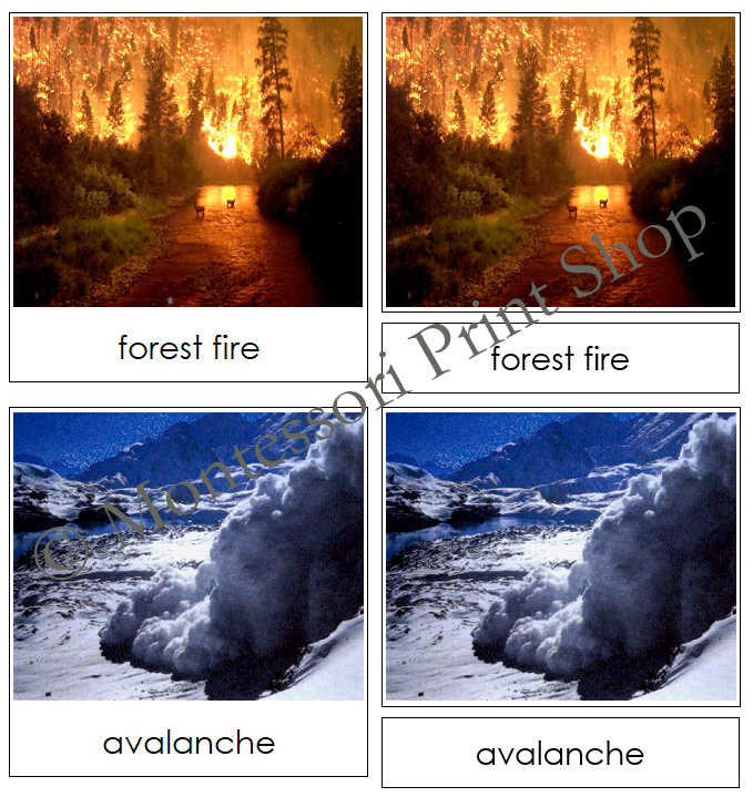 Types of Natural Disasters 3-Part Photo Cards - Montessori Nomenclature ...