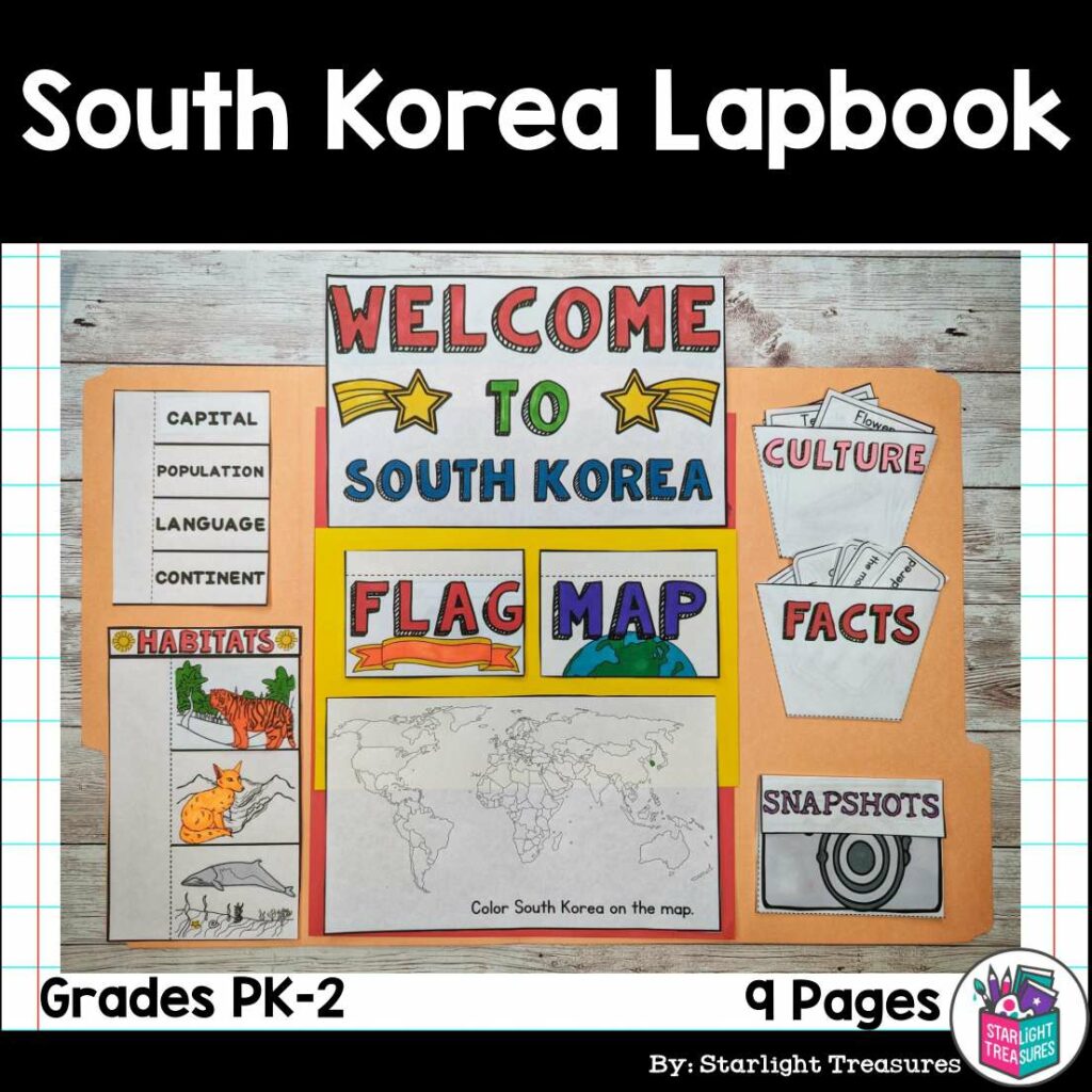 South Korea Lapbook for Early Learners - A Country Study | Made By Teachers