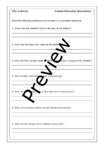 Shirley Jackson "The Lottery" worksheets | Made By Teachers