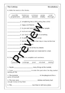 Shirley Jackson "The Lottery" worksheets | Made By Teachers