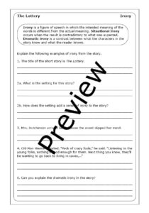 Shirley Jackson "The Lottery" worksheets | Made By Teachers