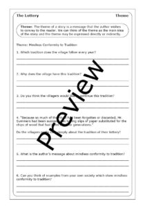 Shirley Jackson "The Lottery" worksheets | Made By Teachers