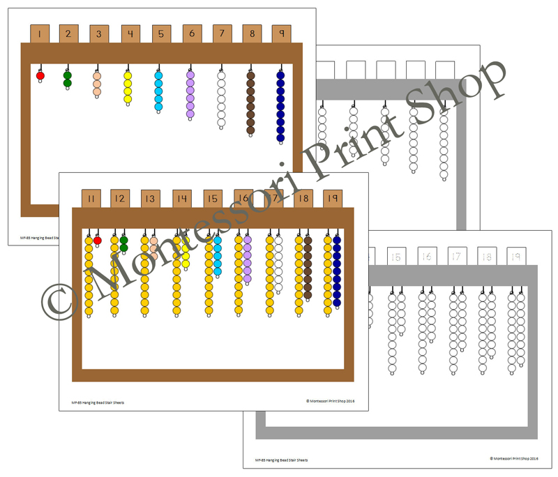 Montessori Hanging Color Bead Stair Extensions (Units & Tens) | Made By ...