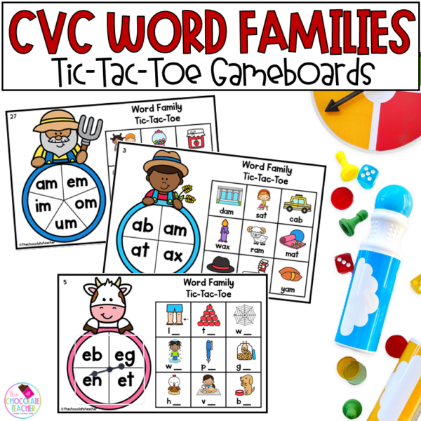 CVC Word Families Phonics Game - Short Vowels | Made By Teachers
