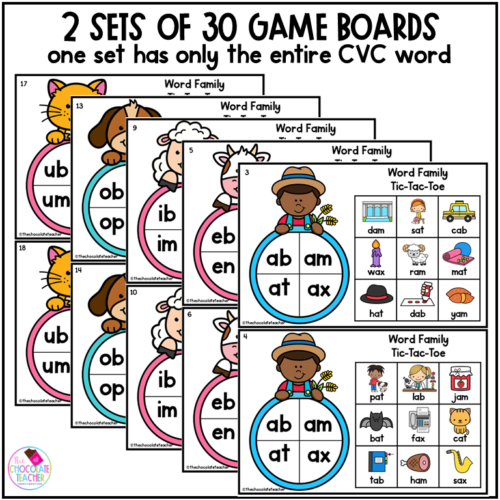 CVC Word Families Phonics Game - Short Vowels | Made By Teachers