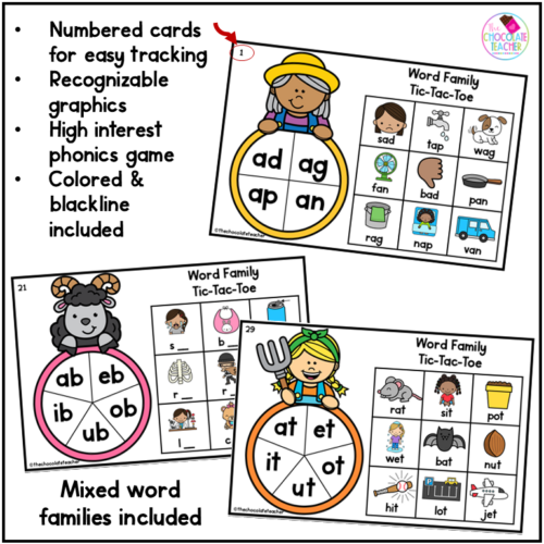 CVC Word Families Phonics Game - Short Vowels | Made By Teachers