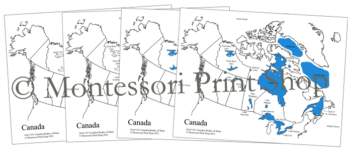 Bodies of Water in Canada Maps | Made By Teachers