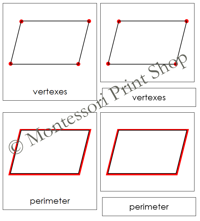 The Study of a Parallelogram 3-Part Cards - Montessori Elementary ...