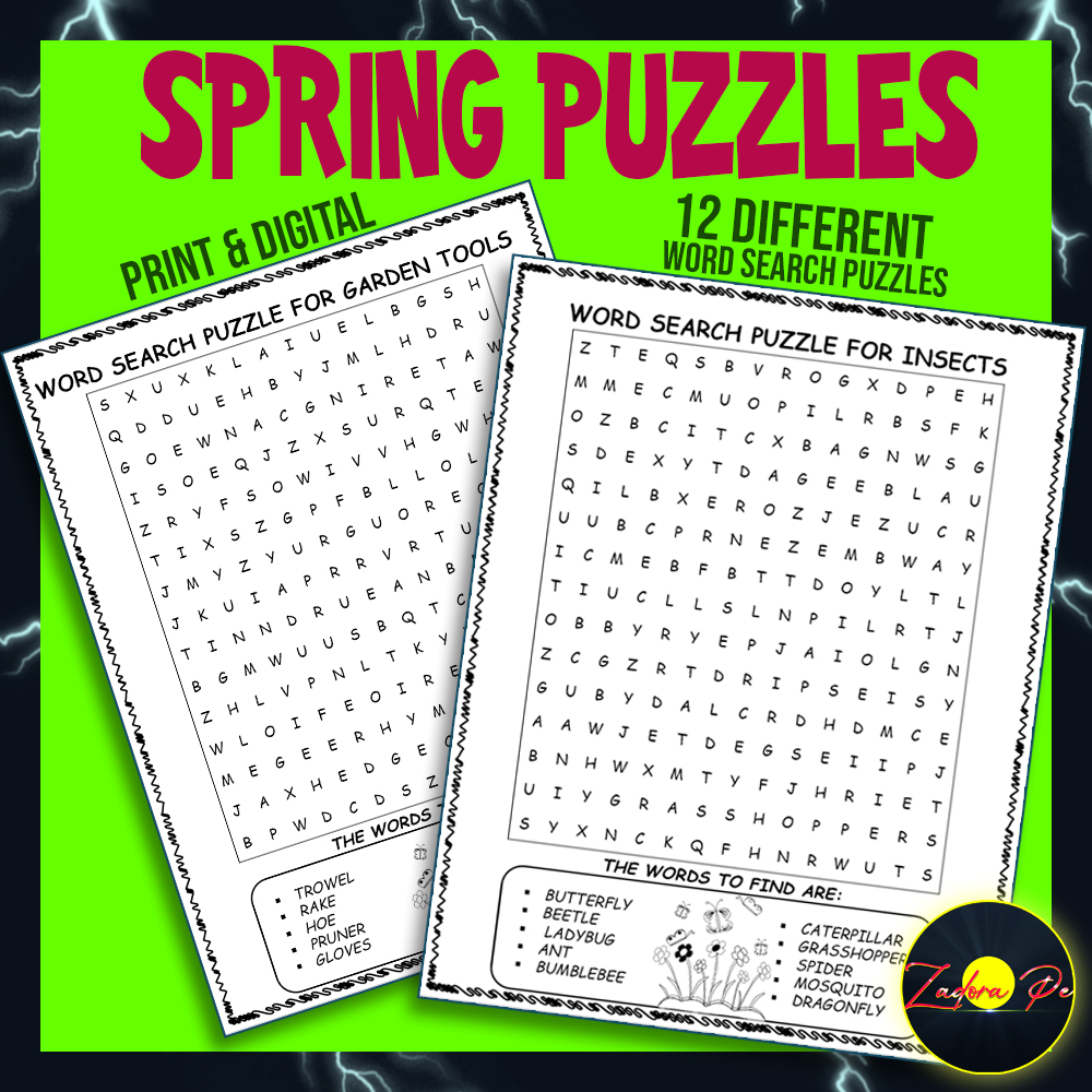 Springtime Fun Word Search Collection | Spring | Puzzles | Activities ...