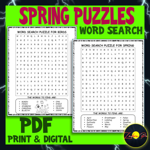 Springtime Fun Word Search Collection | Spring | Puzzles | Activities ...