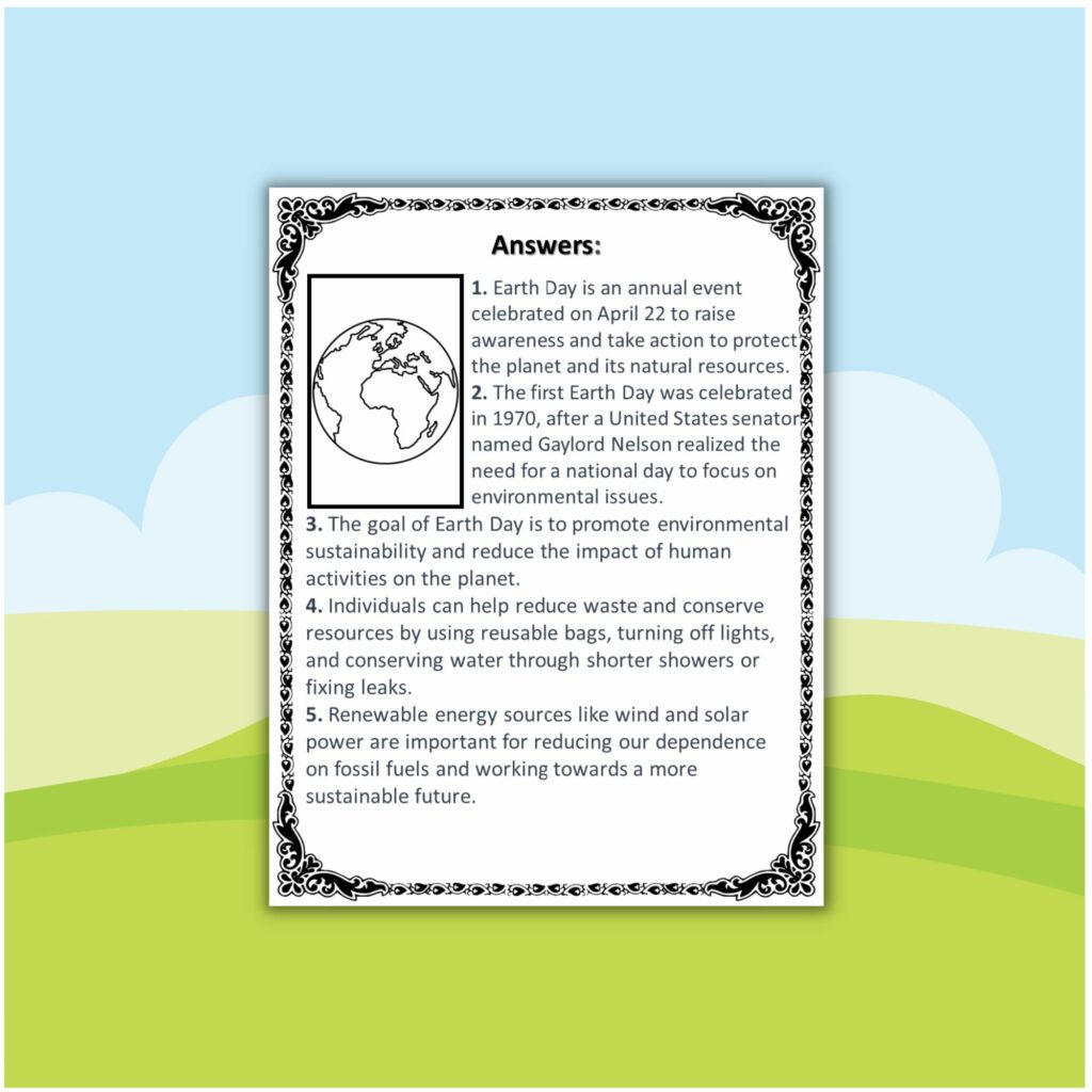Spring | Earth Day Reading Comprehension Passage with Answers - April ...