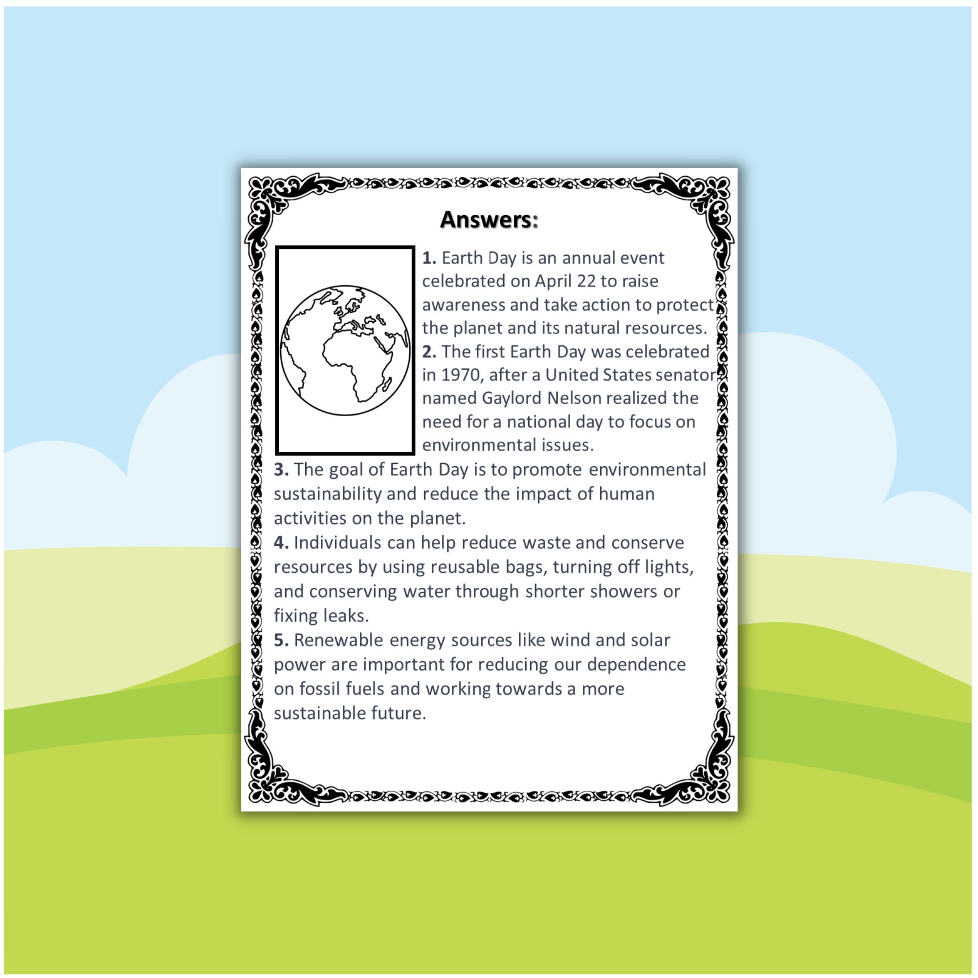 Spring | Earth Day Reading Comprehension Passage with Answers - April ...