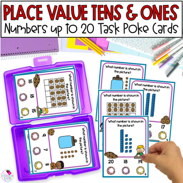 Place Value Tens and Ones Task Poke Cards - Numbers to 20 | Made By ...
