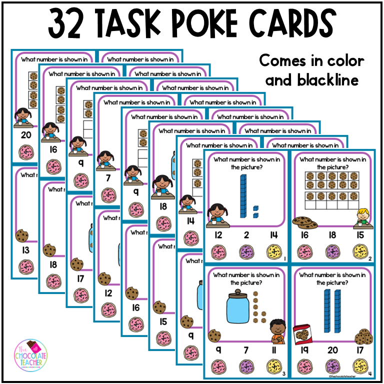 Place Value Tens and Ones Task Poke Cards - Numbers to 20 | Made By ...