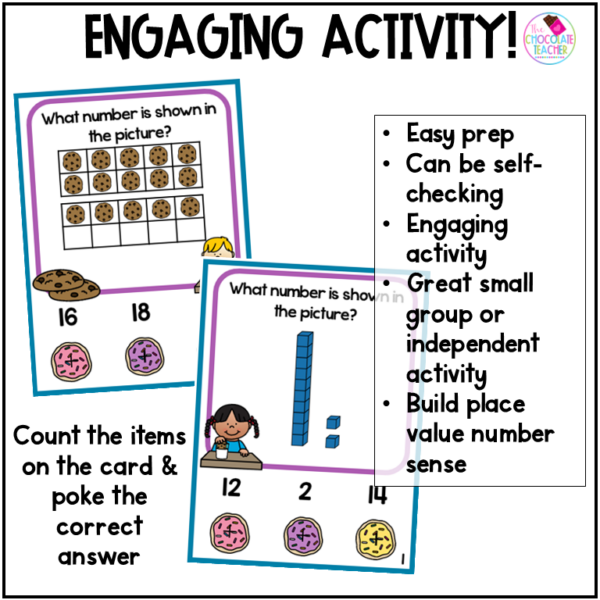 Place Value Tens and Ones Task Poke Cards - Numbers to 20 | Made By ...