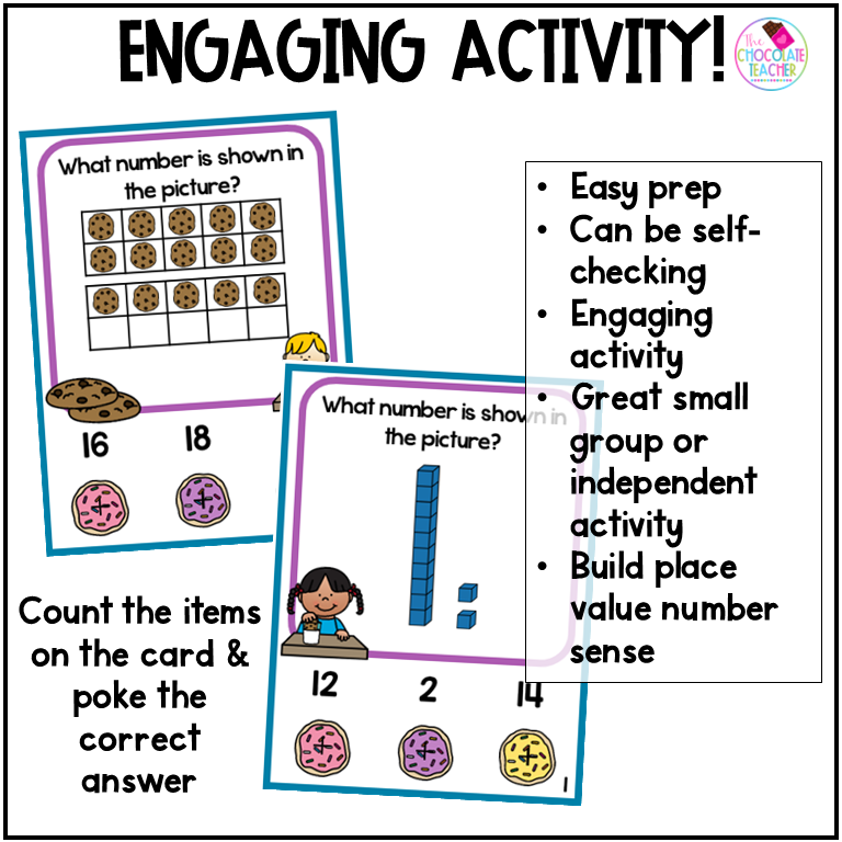 Place Value Tens and Ones Task Poke Cards - Numbers to 20 | Made By ...