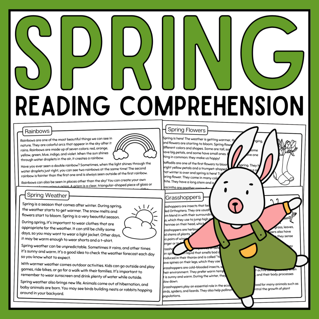 Spring Reading Comprehension Passages | Spring Reading Passages | Made ...