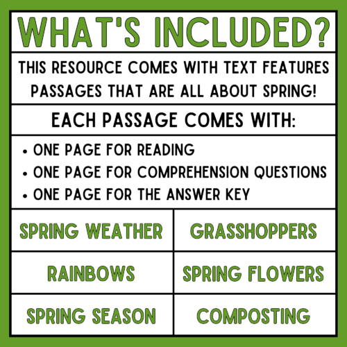 Spring Reading Comprehension Passages | Spring Reading Passages | Made ...