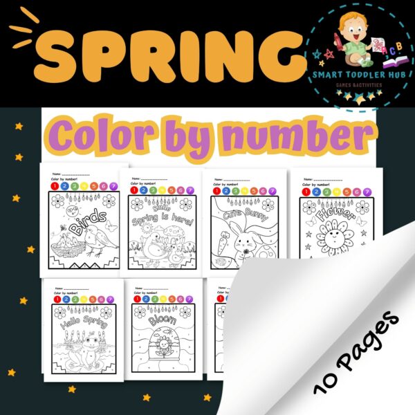 Spring Color By Numbers Coloring Pages | Made By Teachers
