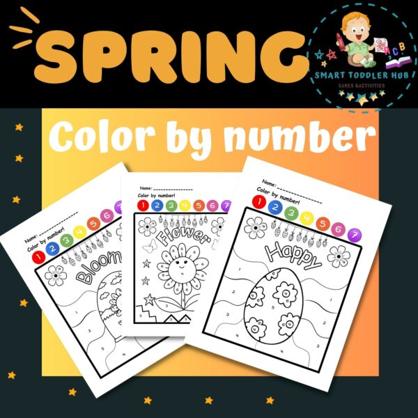 Spring Color By Numbers Coloring Pages | Made By Teachers