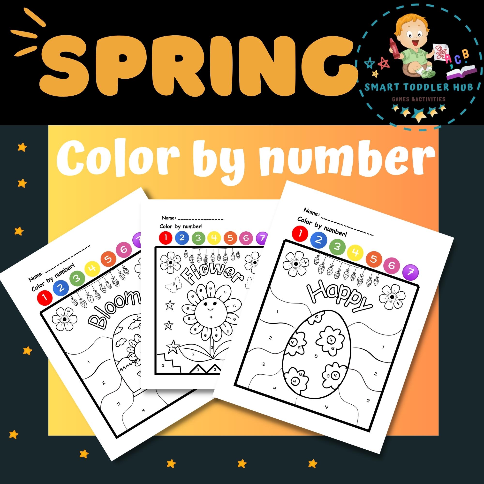 Spring Color By Numbers Coloring Pages | Made By Teachers