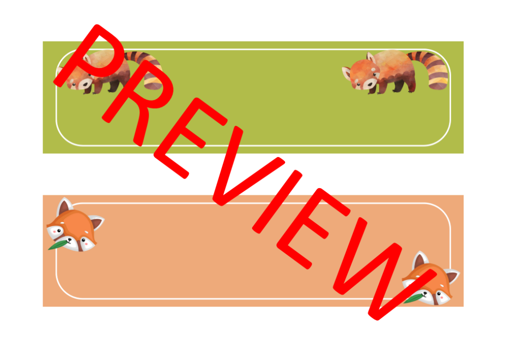 Red Panda Theme Decor Bundle Name Tags, Labels, and Schedule Daily ...