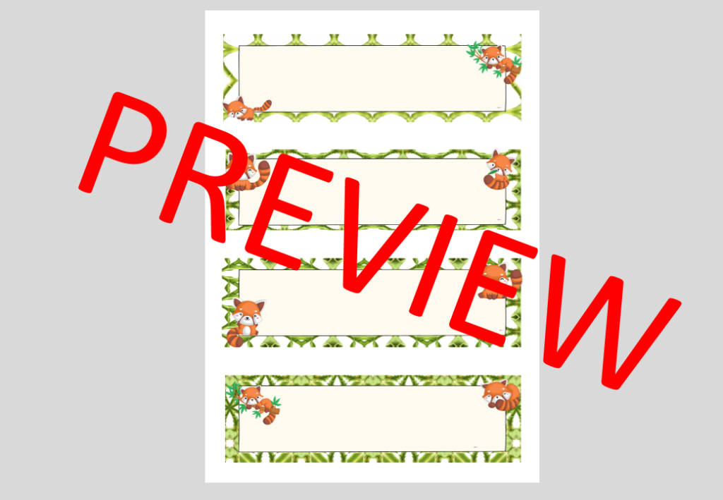 Red Panda Theme Decor Bundle Name Tags, Labels, and Schedule Daily ...