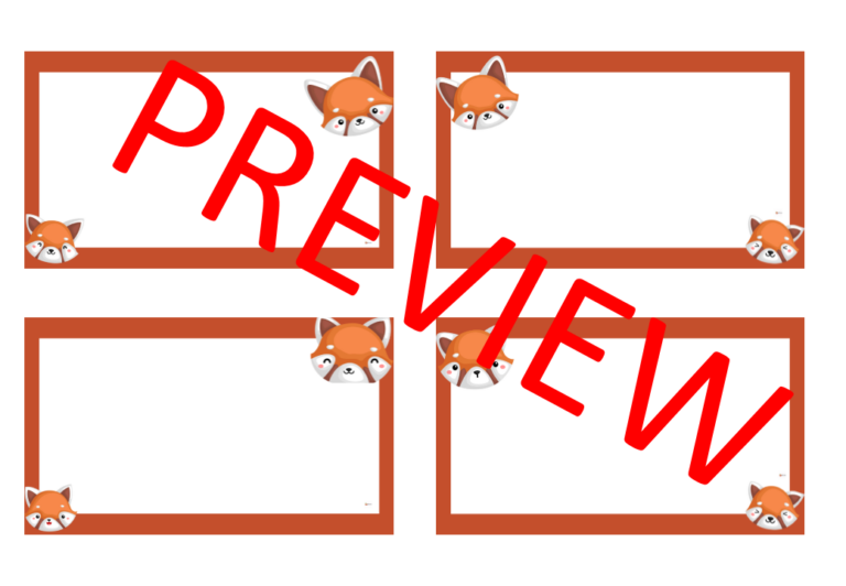 Red Panda Theme Decor Bundle Name Tags, Labels, and Schedule Daily ...