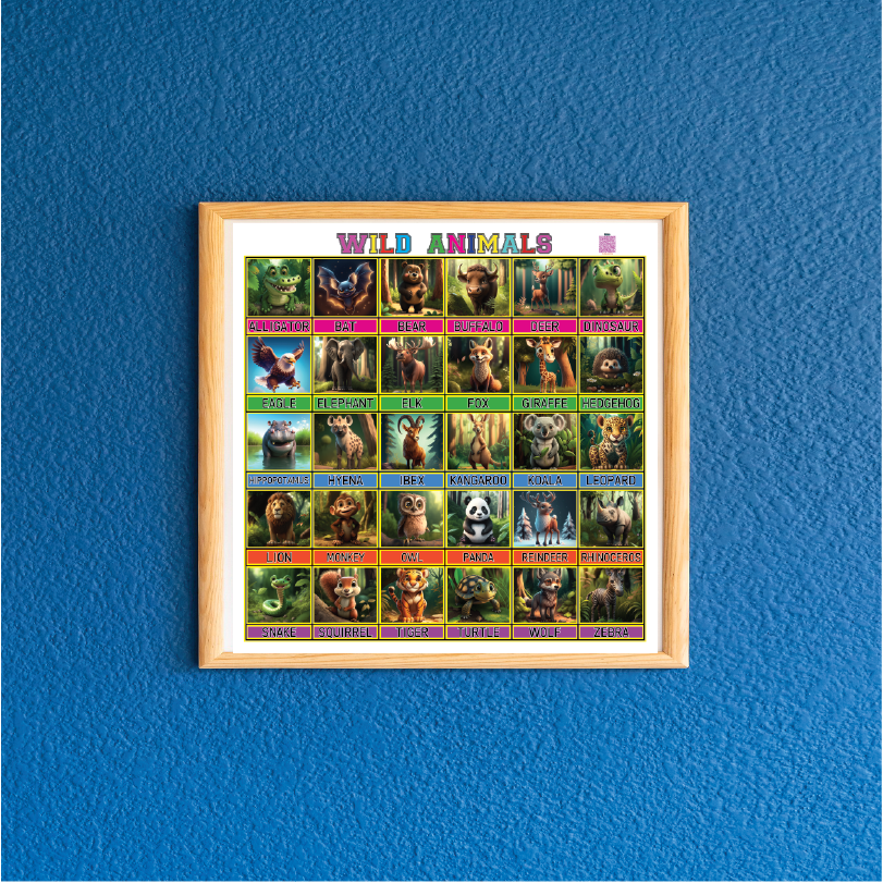 30 Fascinating Wild Animals: A Comprehensive Educational Poster with ...