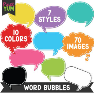 Word Bubbles Clipart - Commercial Use OK | Made By Teachers