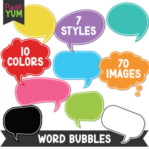 Word Bubbles Clipart - Commercial Use OK | Made By Teachers