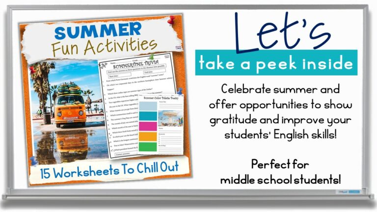 Summer Activities - Vacation Worksheets, Writing Prompts - Print and ...