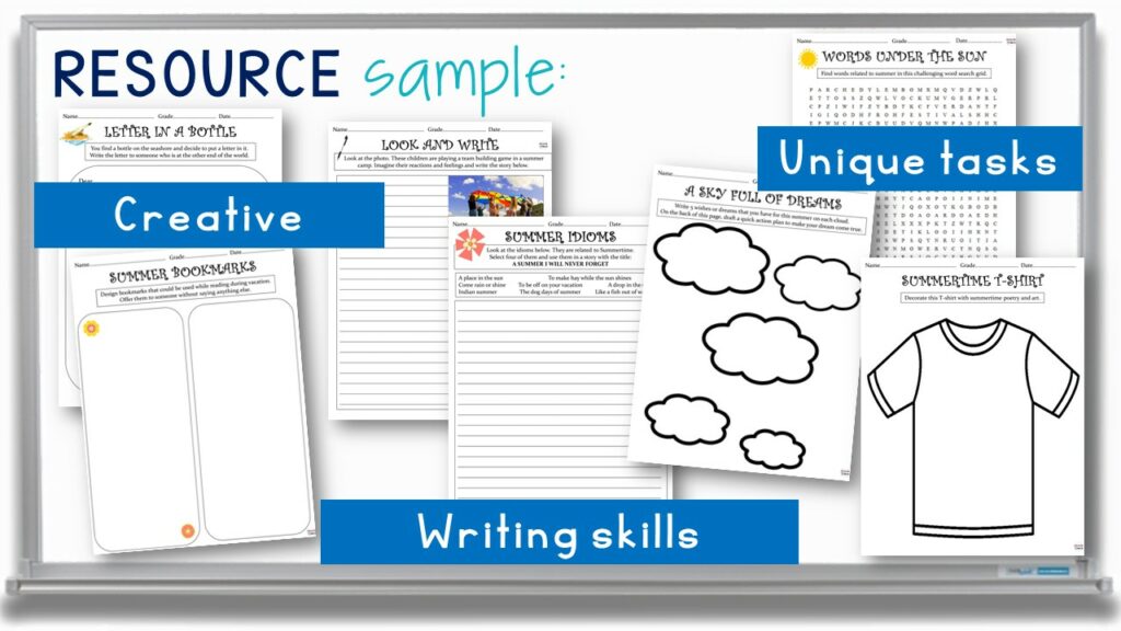 Summer Activities - Vacation Worksheets, Writing Prompts - Print and ...