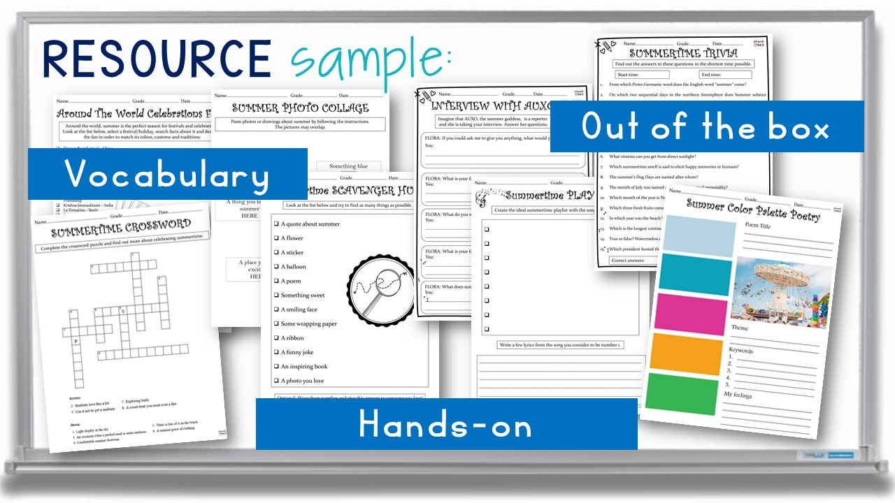 Summer Activities - Vacation Worksheets, Writing Prompts - Print and ...