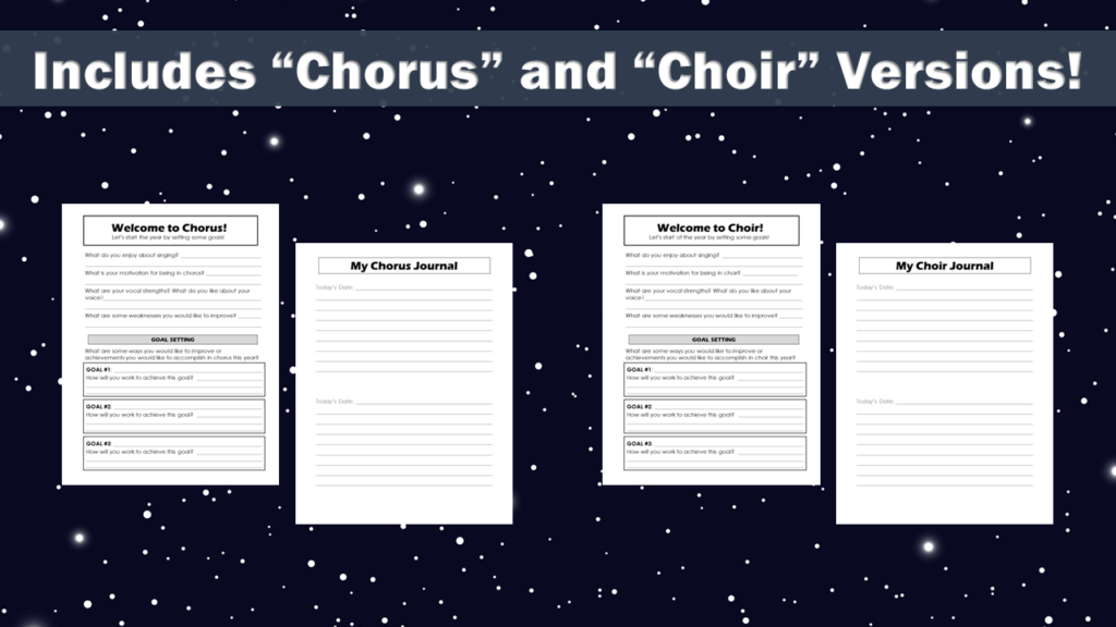 CHORUS REFLECTION JOURNAL for Middle and high school choir | Made By ...