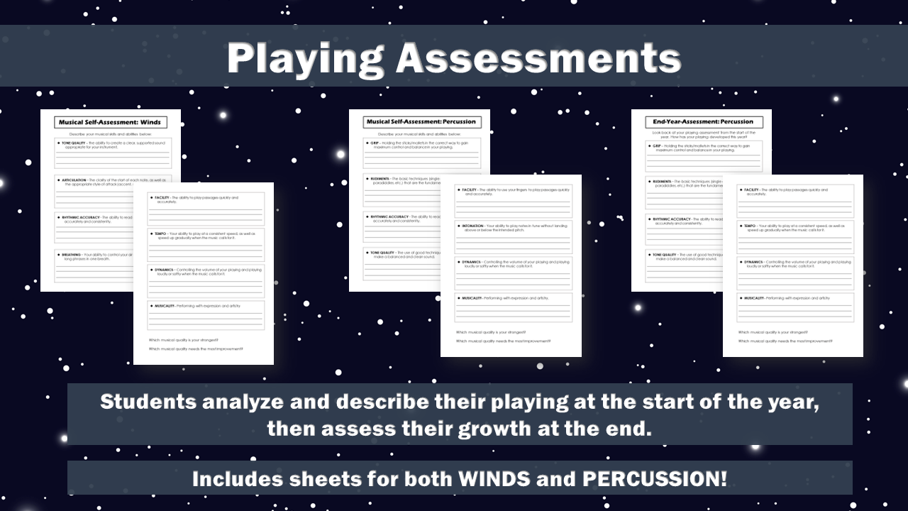 BAND REFLECTION JOURNAL for middle and high school | Made By Teachers