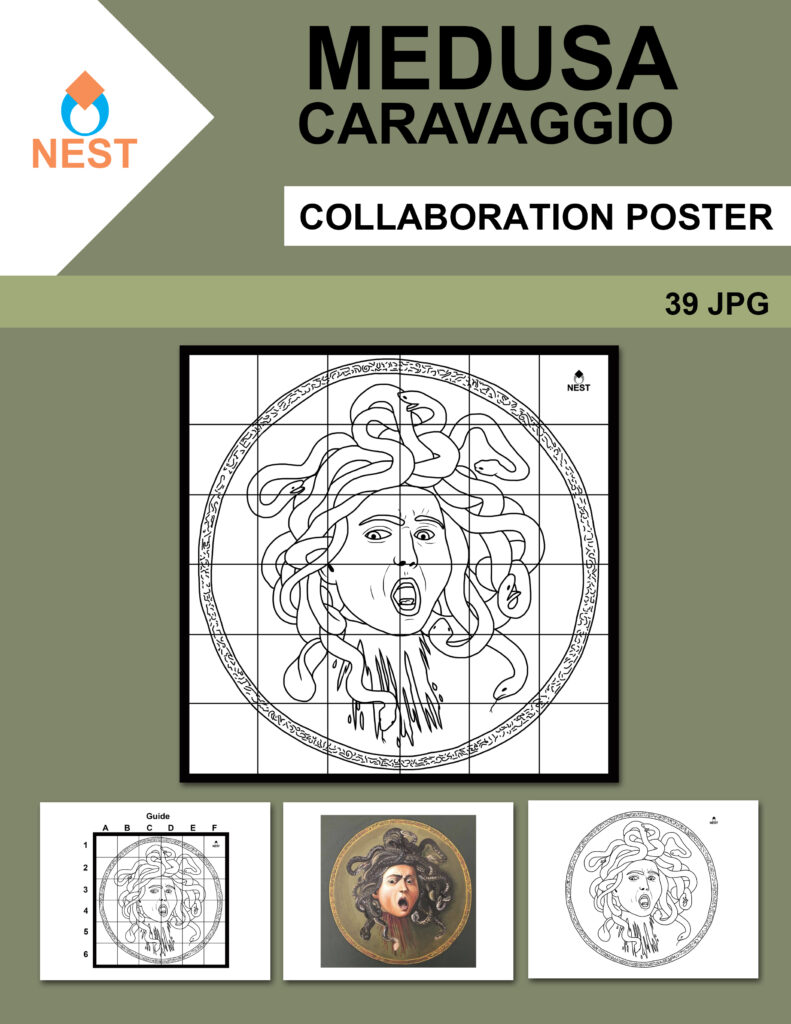 Medusa by Caravaggio Collaboration Poster | Greek Mythology Activity ...