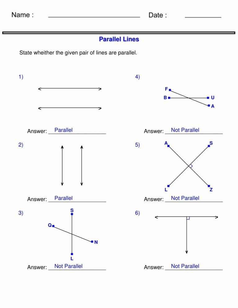 Identifying Parallel Lines - Parallel and Perpendicular Lines ...