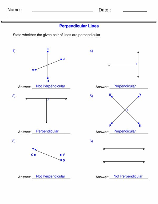 Identifying Perpendicular Lines - Parallel and Perpendicular Lines ...